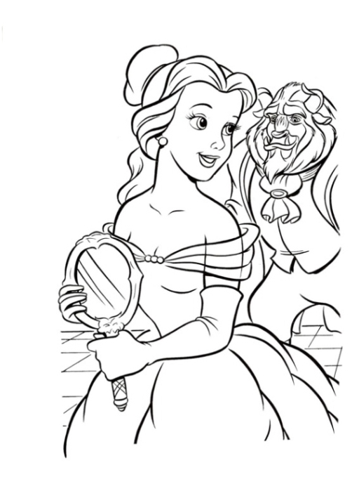 Ausmalbilder Die Schöne und das Biest gratis 1 ¶ Malvorlagen zum Ausmalen